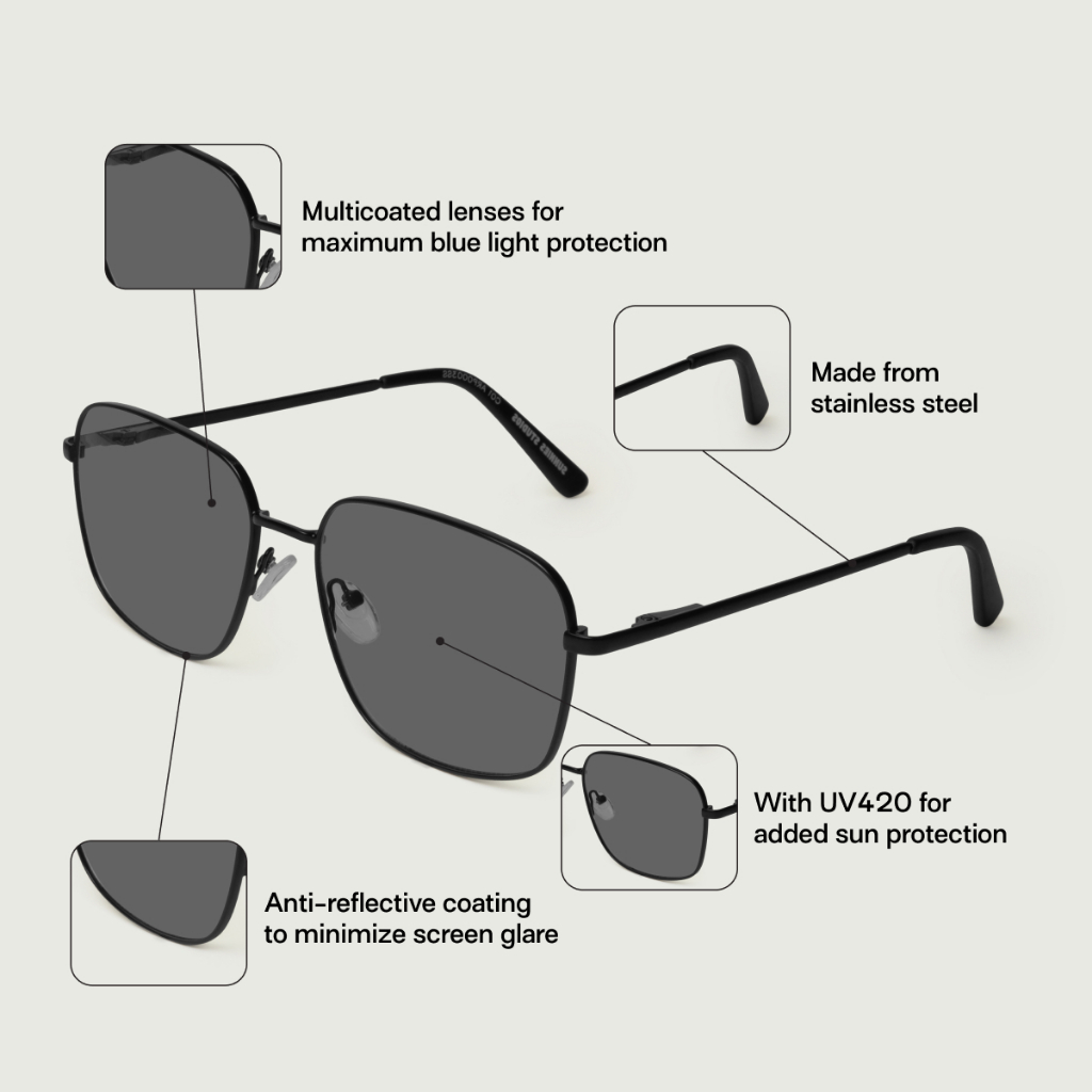 Sunnies Studios Anti-Rad Adaptive Cole (Non-graded Blue Light and ...