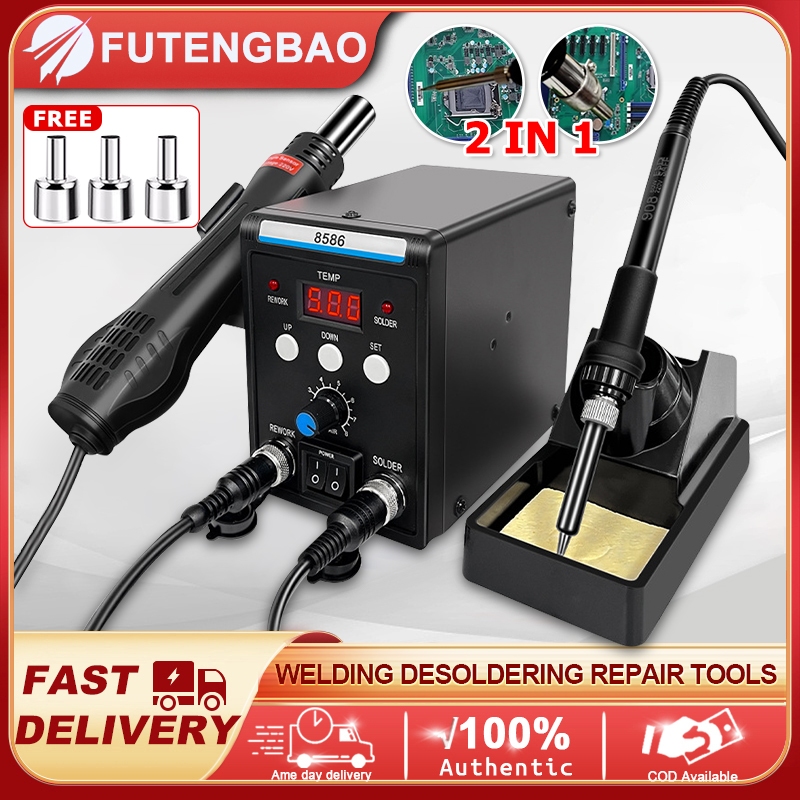 Hot Air Rework Station Digtal LCD Display Hot Air Soldering Station SMD ...