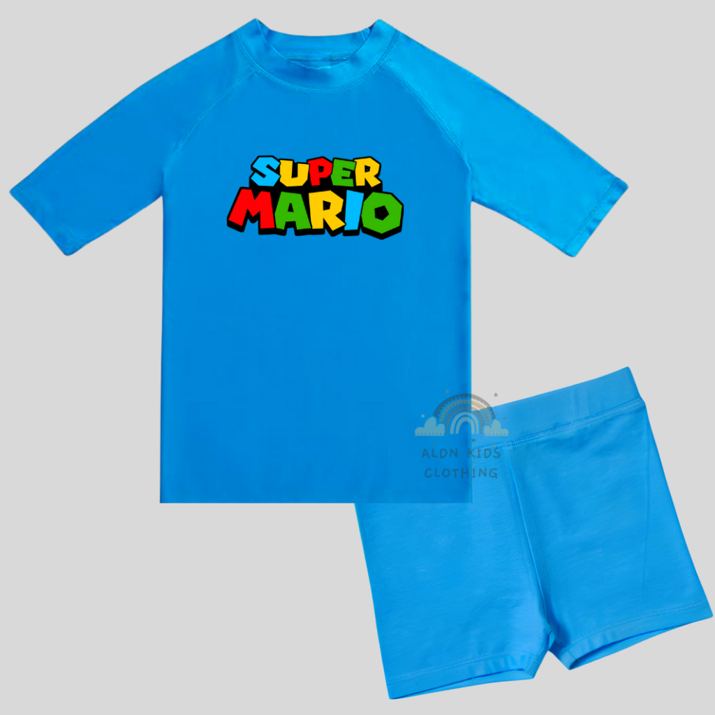 SUPER MARIO AND LUIGI RASHGUARD SET FOR KIDS 1-12 YEARS OLD | Shopee ...
