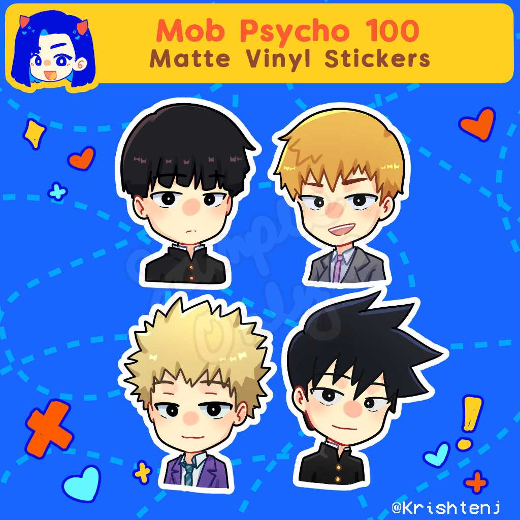 Mob Psycho 100 Matte Vinyl Stickers : Krishten | Shopee Philippines