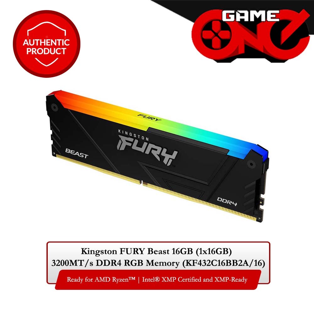 Kingston FURY Beast 16GB (1x16GB) 3200MT/s DDR4 RGB Memory (KF432C16BB2A/16) | Shopee Philippines