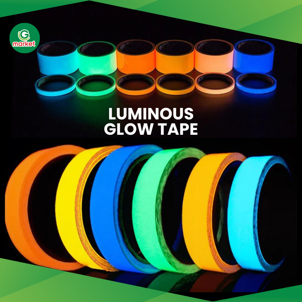 Self Adhesive Luminous Glow Tape / Reflective Fluorescent Glowing Tape ...