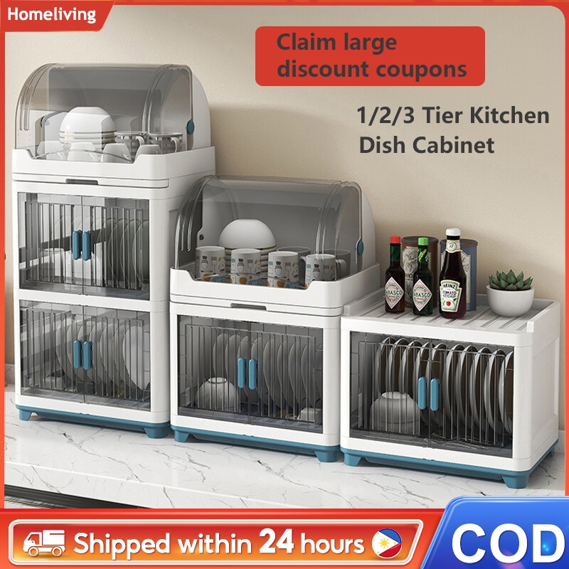Dish Cabinet Kitchen Organizer Plate Organizer Microwaveable Container ...