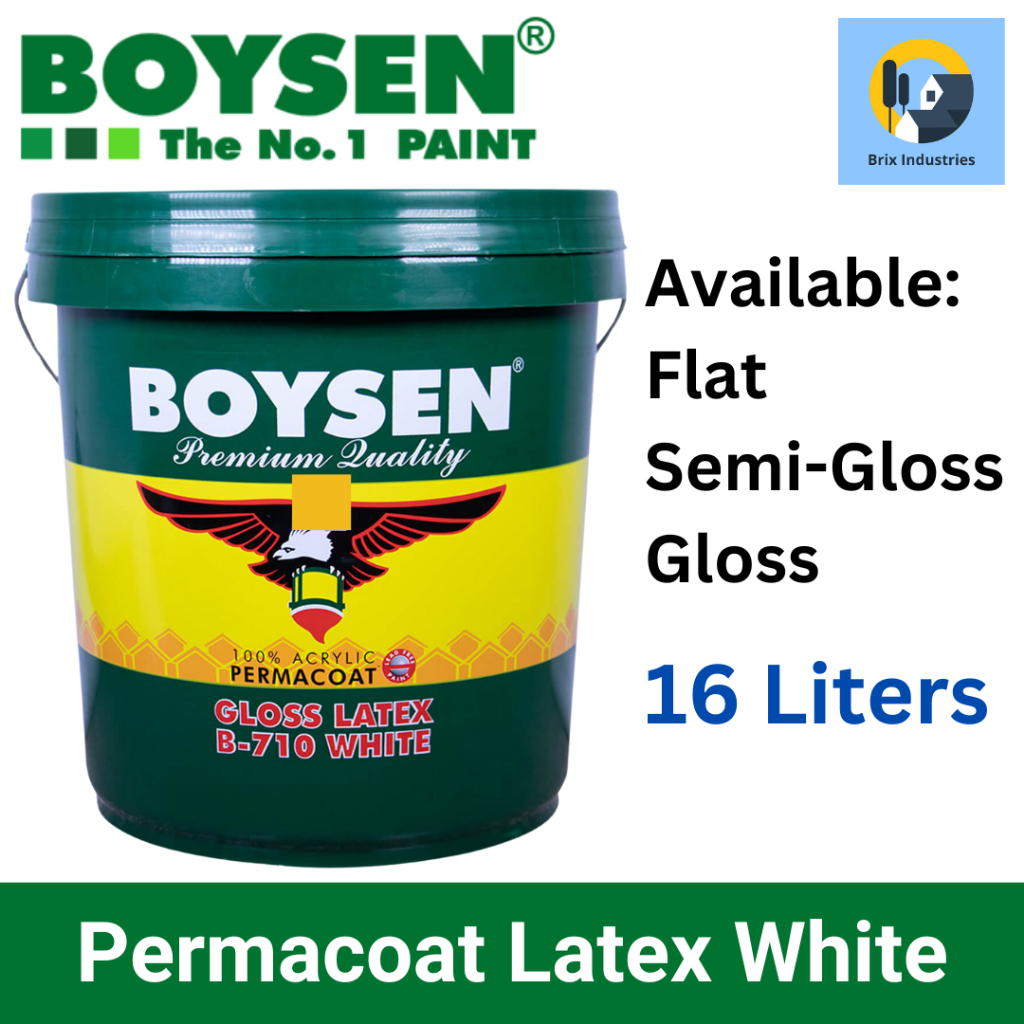 Boysen Permacoat Flat, Semi-Gloss, Gloss Latex White 16 Liters (Pail ...