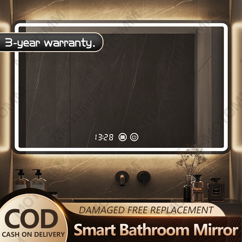 Bathroom LED Mirror W/ Light Decorative Wall Mounted Rectangle ...