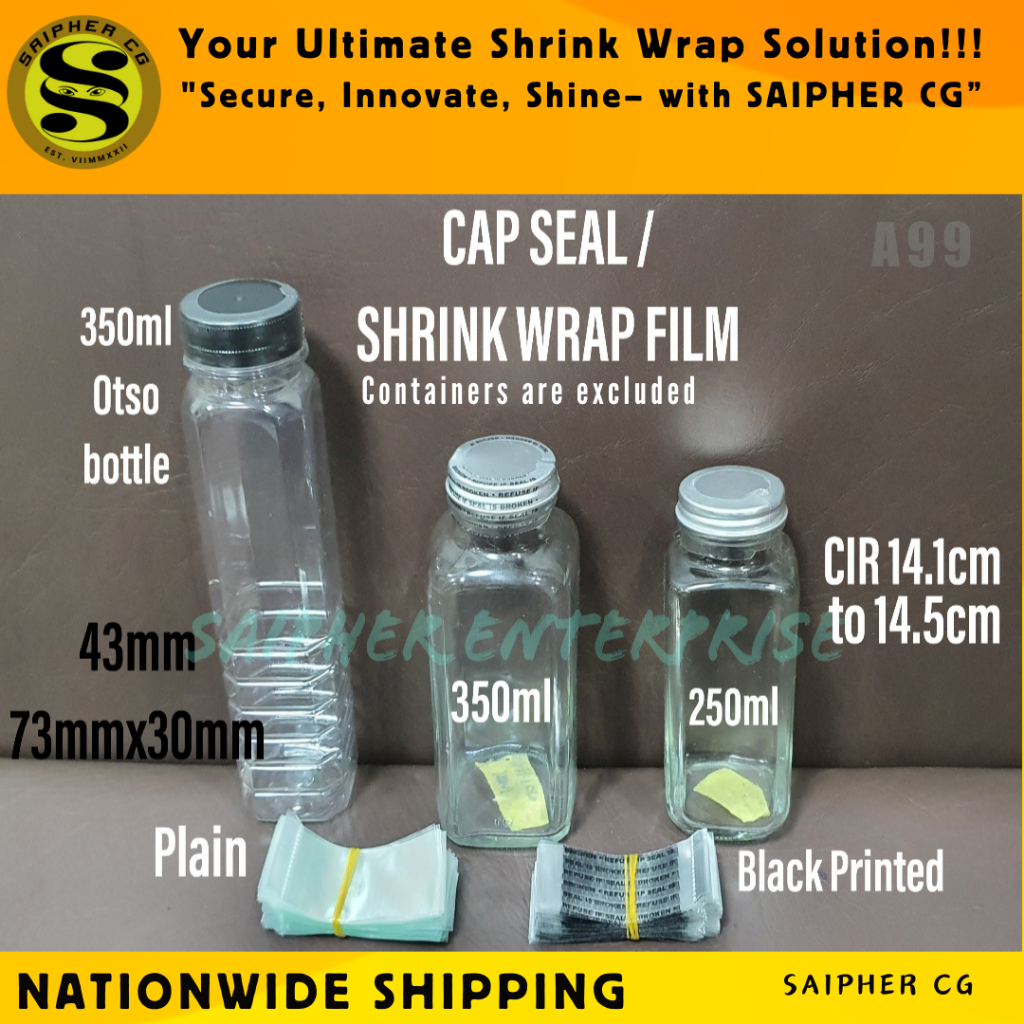 Shrink Wrap Plastic Packaging for Bottle Container Cap Plastic Sealer ...