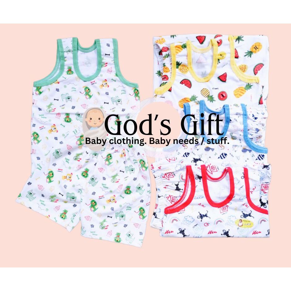 Lucky CJ Cotton Sando Terno/Pair (Sando & Short) | Shopee Philippines