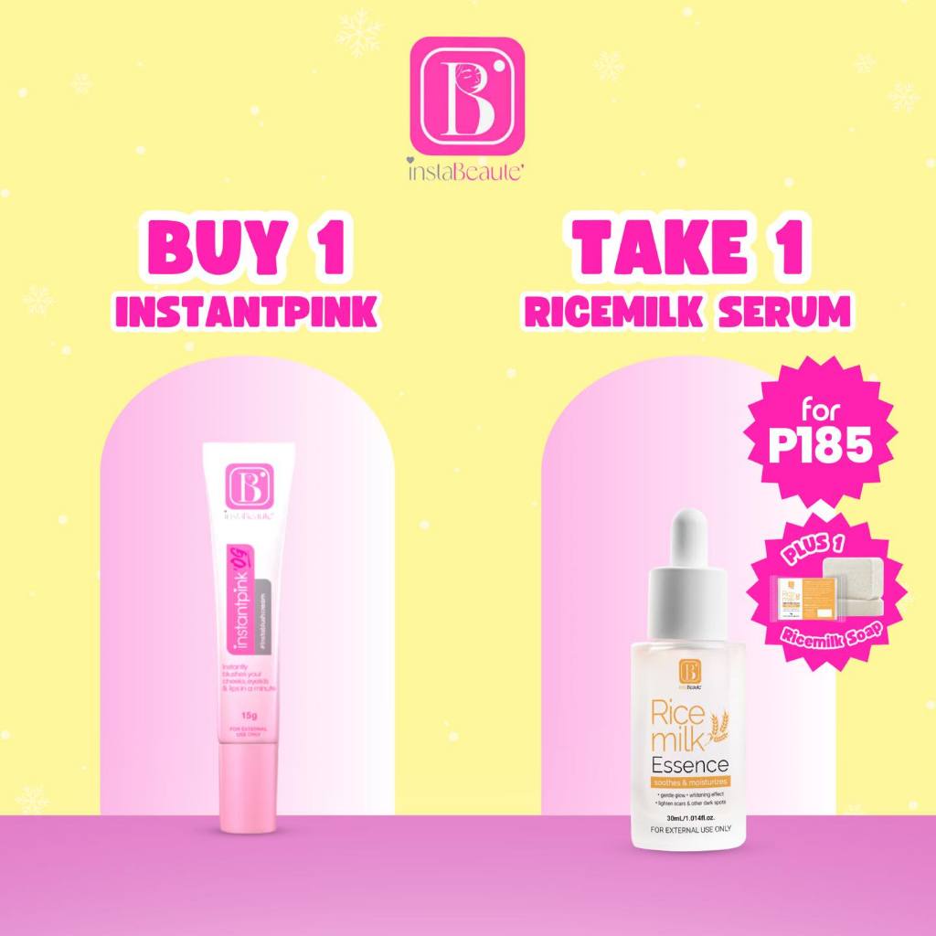 Buy 1 Instantpink take 1 Rice milk essence serum plus 1 Rice milk Soap ...