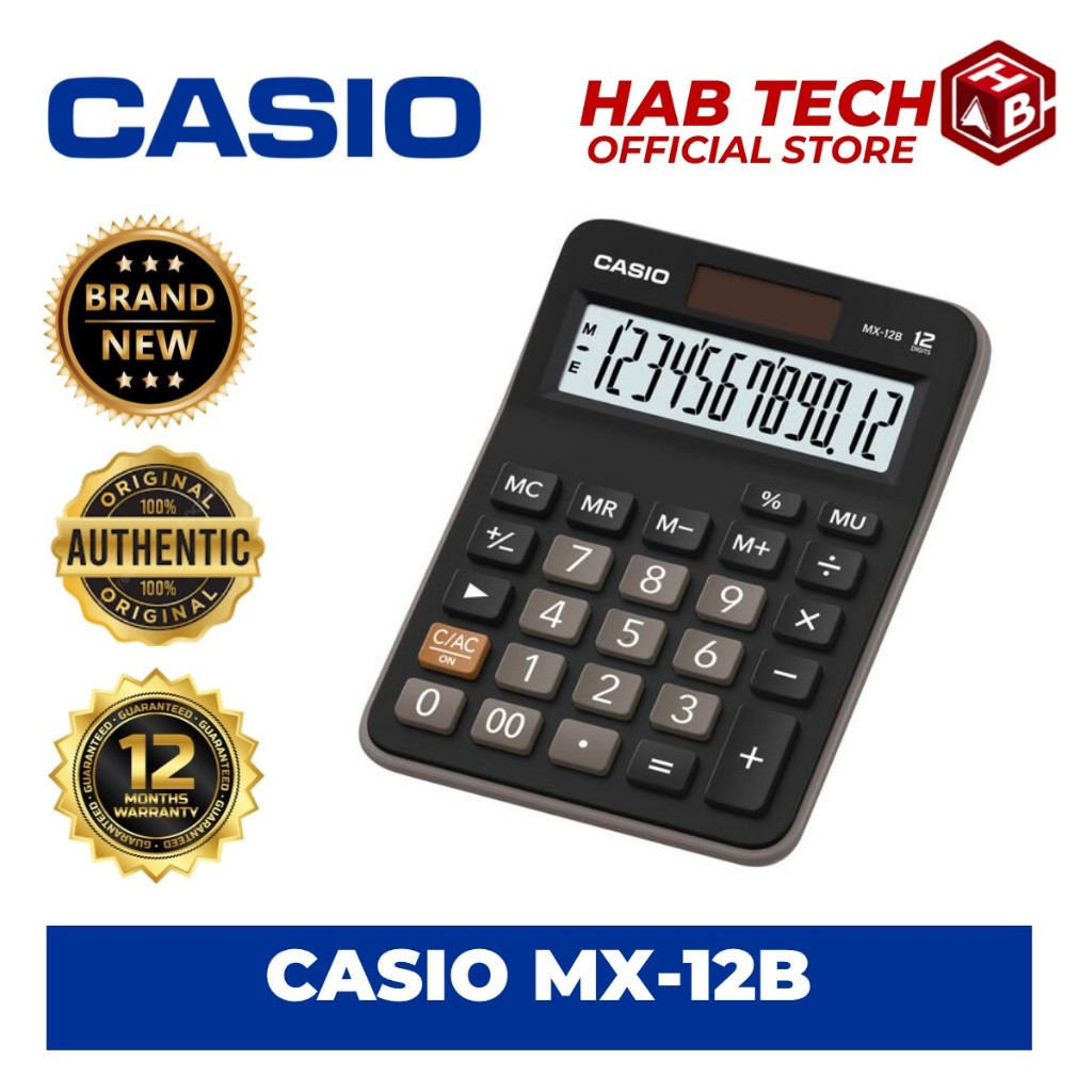Authentic Brand New Casio MX-12B Mini Desk Type Calculator MX12 MX-12 ...