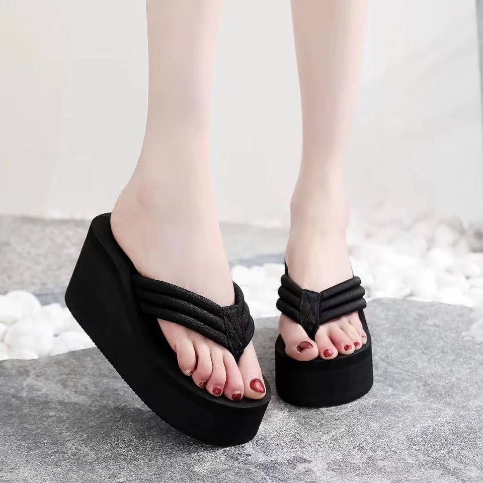 【SIZE 36-42】7cm Thick Soled Tsinelas for Women EVA Flat Sandals Korean ...