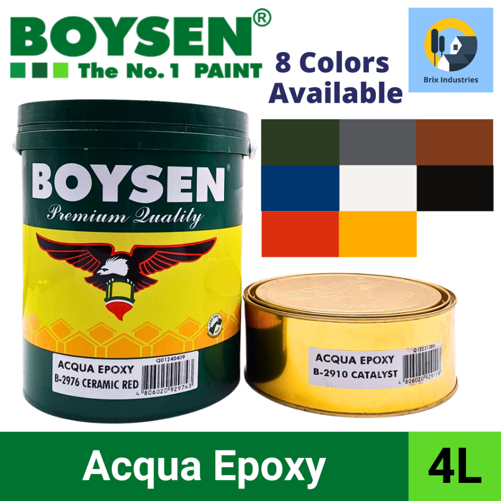 Boysen Acqua Epoxy 4 Liters (Gallon) with Curing Agent Water-Based ...