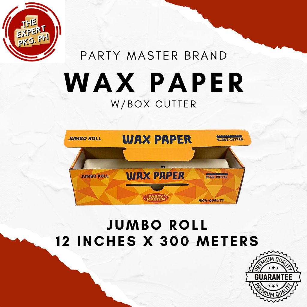 WAX PAPER JUMBO ROLL 12inches x 300 METERS W/ BUILT-IN CUTTER / PREMIUM ...