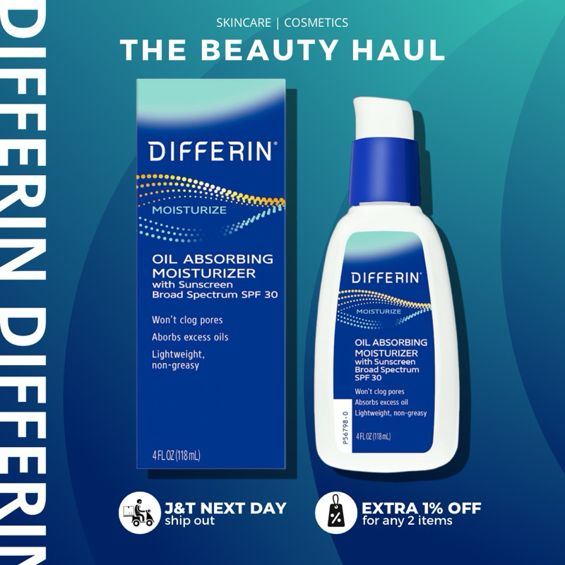 Differin Oil-Absorbing Moisturizer with Sunscreen SPF30 Acne Prone ...