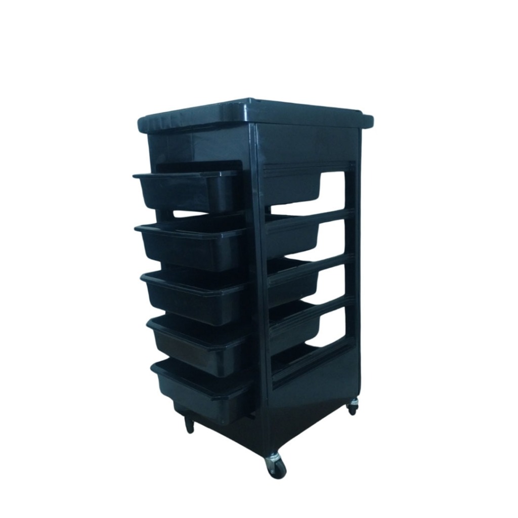 SALON STYLIST TROLLEY-5 LAYER DRAWER-BLACK | Shopee Philippines