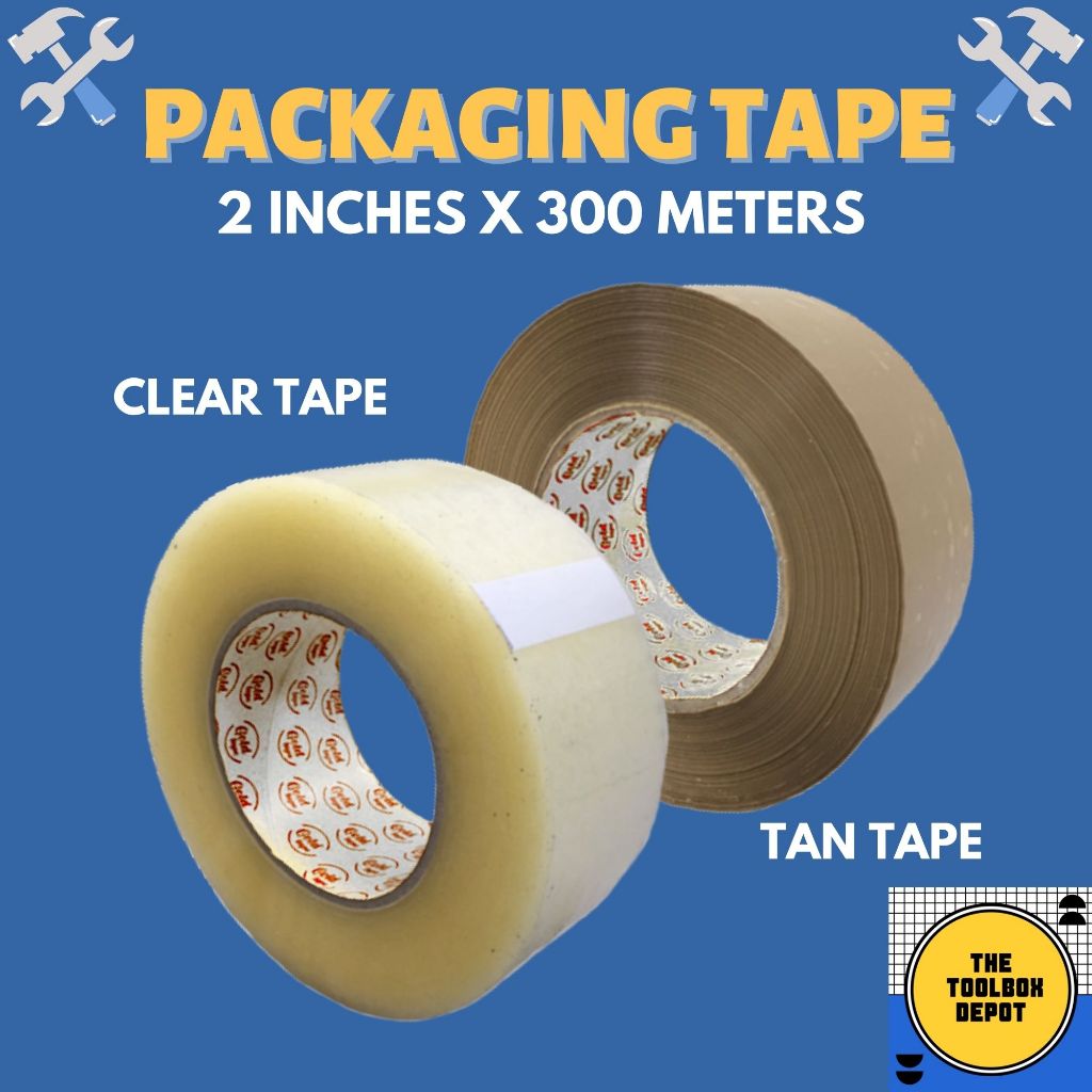 Packaging Tape 300 Meters x 2 inches Clear or Tan Gold Tape Brand High ...