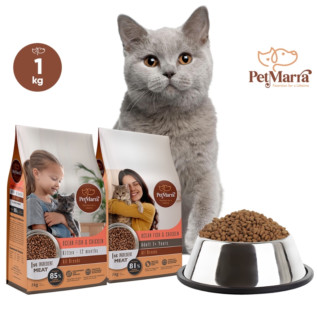 PetMarra Kitten Adult Cat Dry Food Oceanfish Chicken Liver 1kg Collection - PetMate cats kibble ...