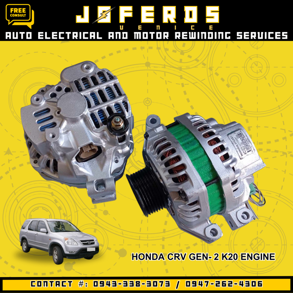 ALTERNATOR FOR HONDA CRV GEN- 2 K20 ENGINE AUTOMATIC / MANUAL ...