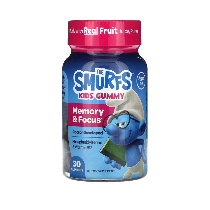 The Smurfs Kids Memory & Focus Gummy , Berry 4+ 30 gummies | Shopee ...