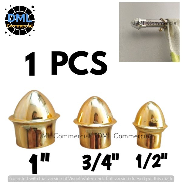 (DML-2504) 1PCS Curtain Rod End Cap Drapery Pole Head (SIZES: 1/2", 3/4 ...