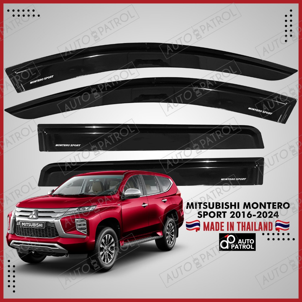 Mitsubishi Montero Sport 2016-2024 Window Door Visor Black ( Rainvisor ...