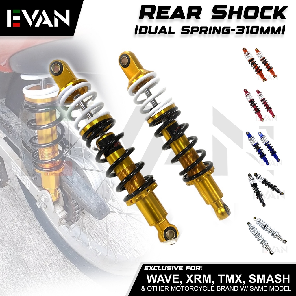 EVAN.PH 310mm Rear Dual Color Shock (1 set) Absorber For (Xrm Wave Tmx ...