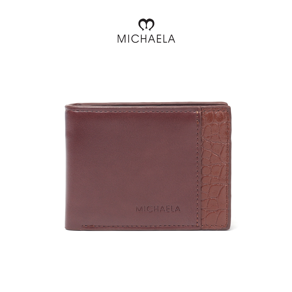 MICHAELA Bifold Men's Wallet Crocodile Pattern Luxury Short Wallet for ...