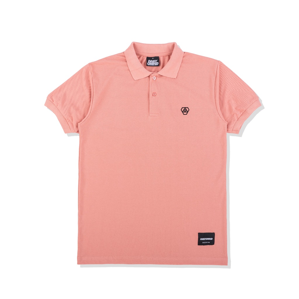 DAILY GRIND DIAMOND POLO SHIRT SALMON/BLACK | Shopee Philippines
