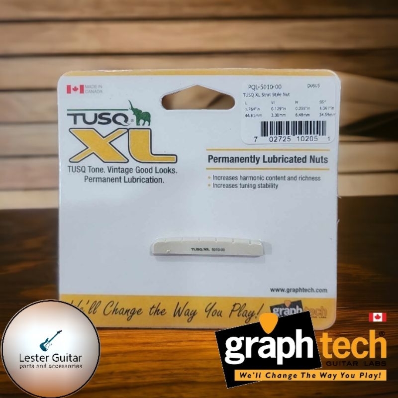 Graphtech TUSQ XL Electric Guitar Strat Style Nut Flat Bottom PQL-5010 ...