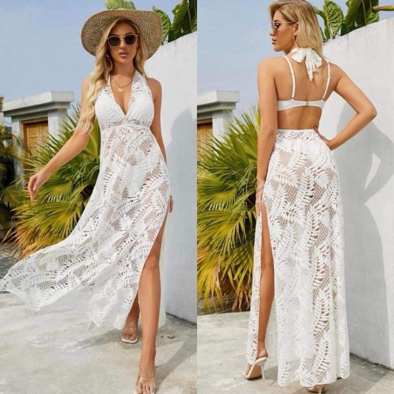 elegant lace maxi cover up/ summer cover up | Shopee Philippines