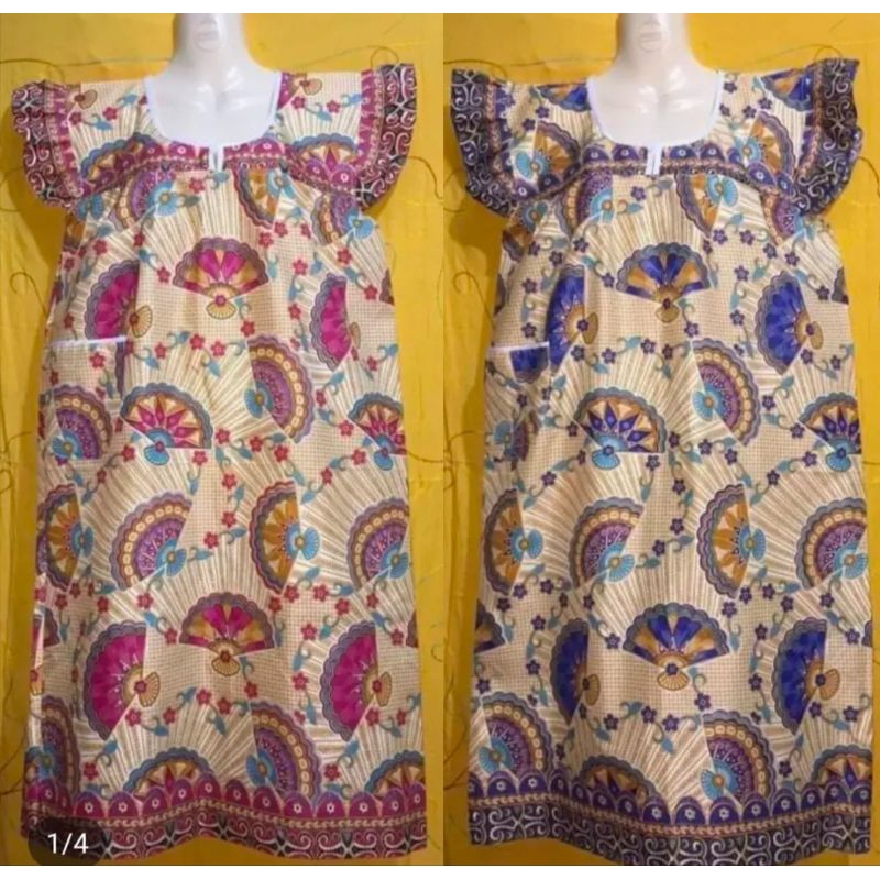 Duster w/sleeves for nanay, Lola semi batik | Shopee Philippines