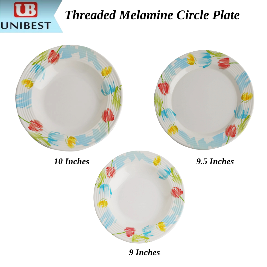 Unibest Melamine Threaded Circle Plate | Shopee Philippines