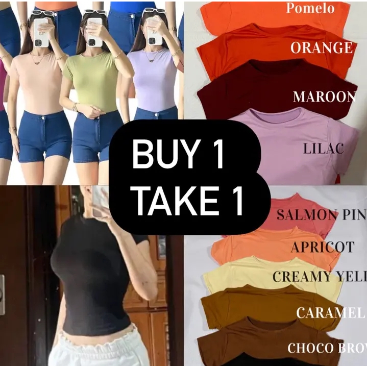 BUY 1 TAKE 1 BASIC TOP FULL LENGTH DOUBLE LINING TRENDY BODY HUGGING ...
