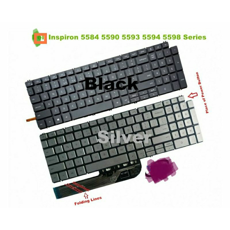 Keyboard For DE11 Inspiron 15 5584 5590 5593 5594 5598 7590 7591 7790 ...