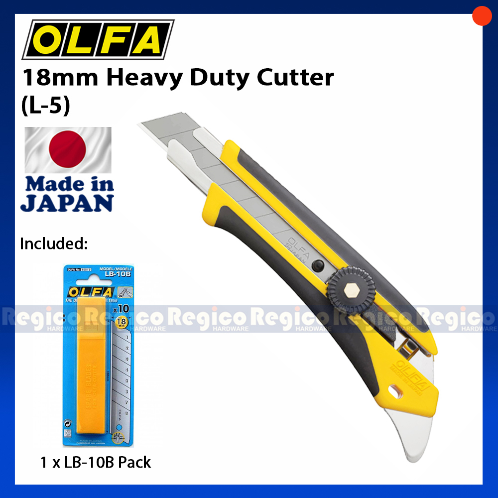 OLFA 18mm Heavy Duty Cutter (L-5) + Blade Pack(LB-10B)(10pcs/pack) | Shopee Philippines
