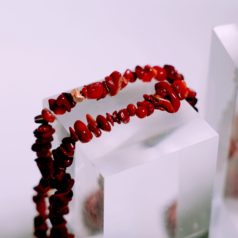 Chips Stone Red Coral Semi-Precious Stone DIY Beads (34'cm long ...