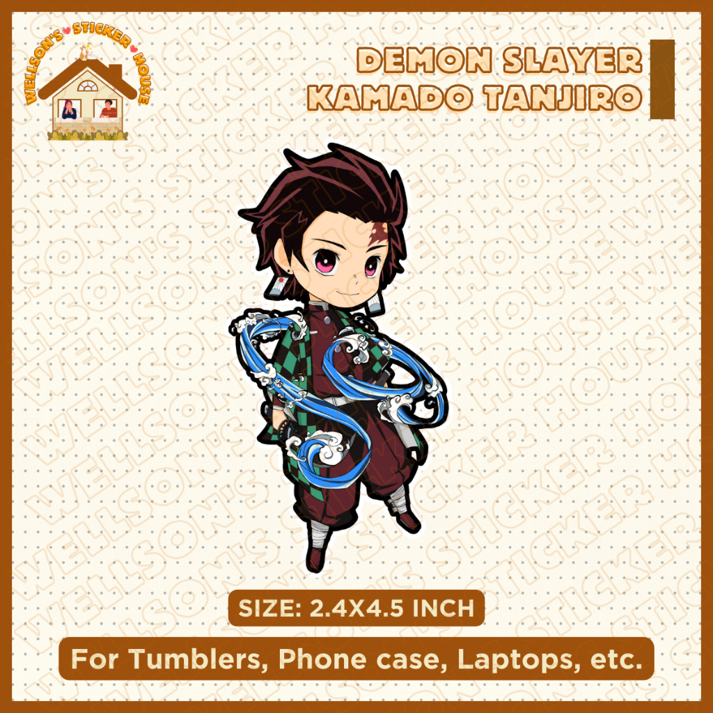 Anime Demon Slayer Tanjiro Kamado Vinyl Waterproof Matte Whole Body ...