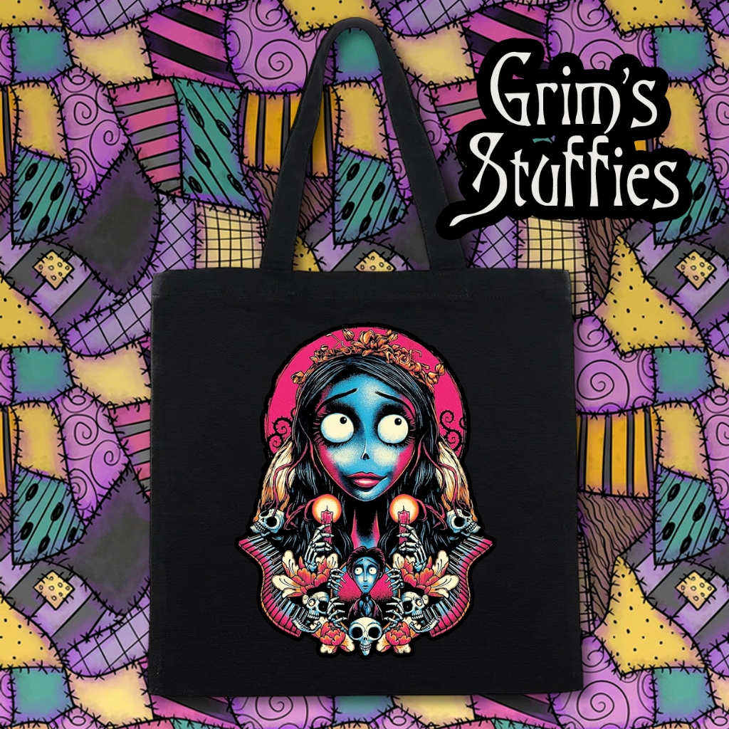 Corpse Bride Tote Bag LARGE + Tim Burton, Emily, Victor | Shopee ...