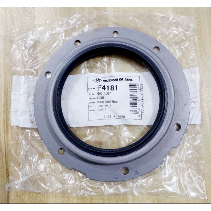 F4181 SIZE 100 X 124 X 15 CRANKSHAFT OIL SEAL REAR FUSO CANTER 4D32 ...