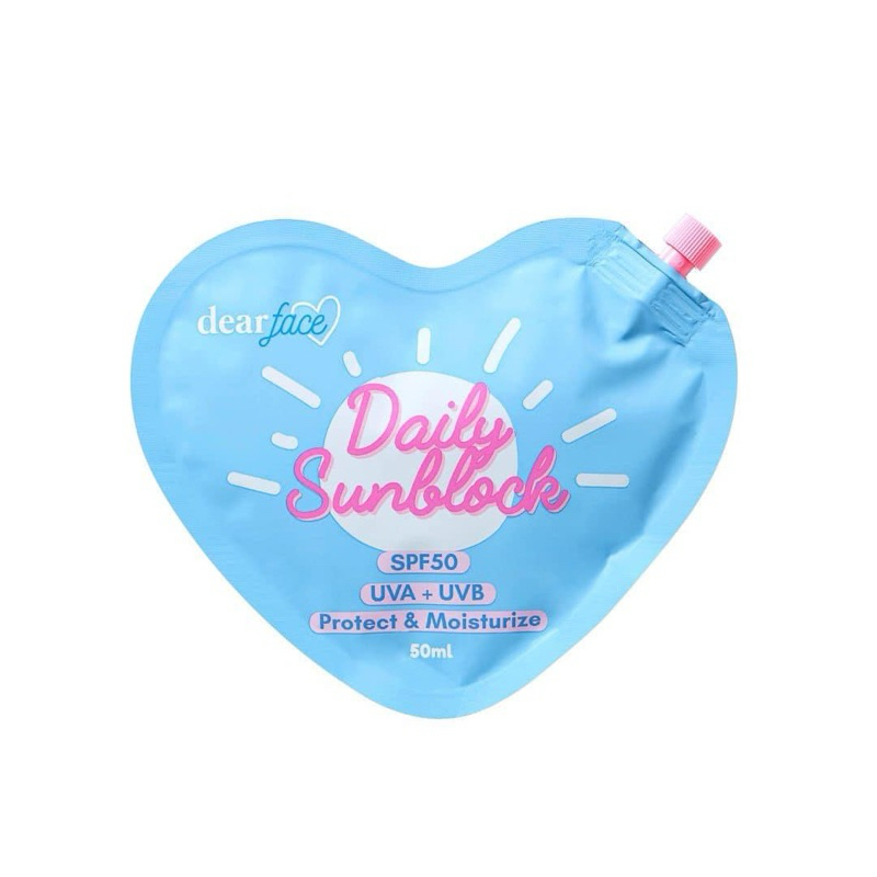 Dear Face Daily Sunblock Pouch 50g SPF50 UVA+UVB | Fresh Night Cream ...