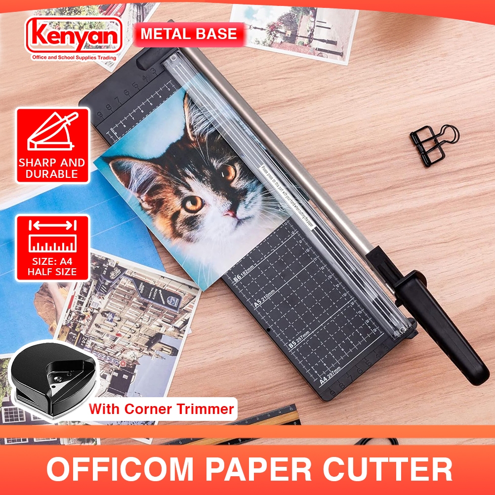 Paper Cutter A4 Portable Guillotine 7 Sheet Trimmer with Safety Lock ...