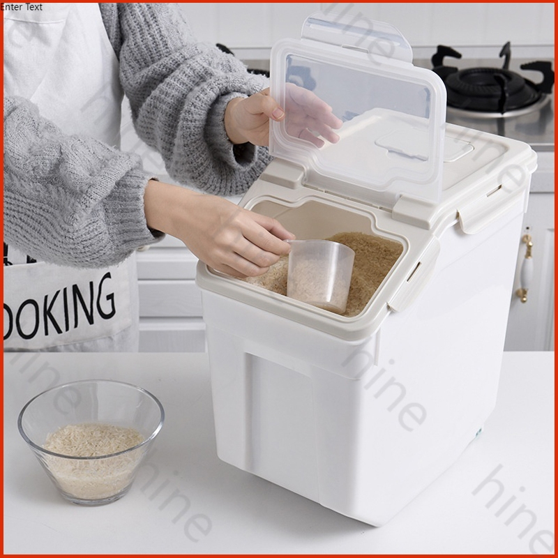 25kg Rice Storage Sealed Cereal Rice Dispenser Kitchen Organizer Rice ...