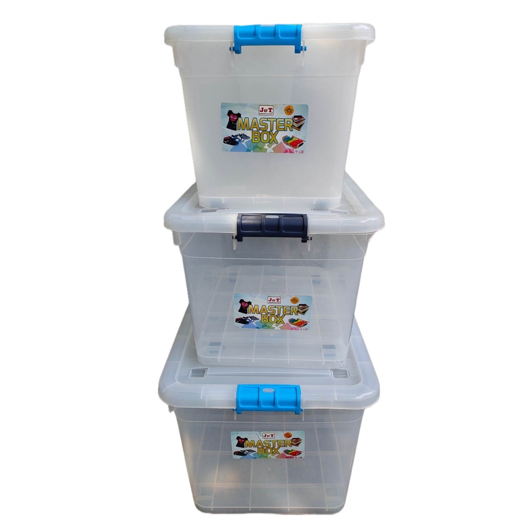 STORAGE BOX 60L,75L,110L J&T Master Box BIG Transparent Natural STORAGE ...