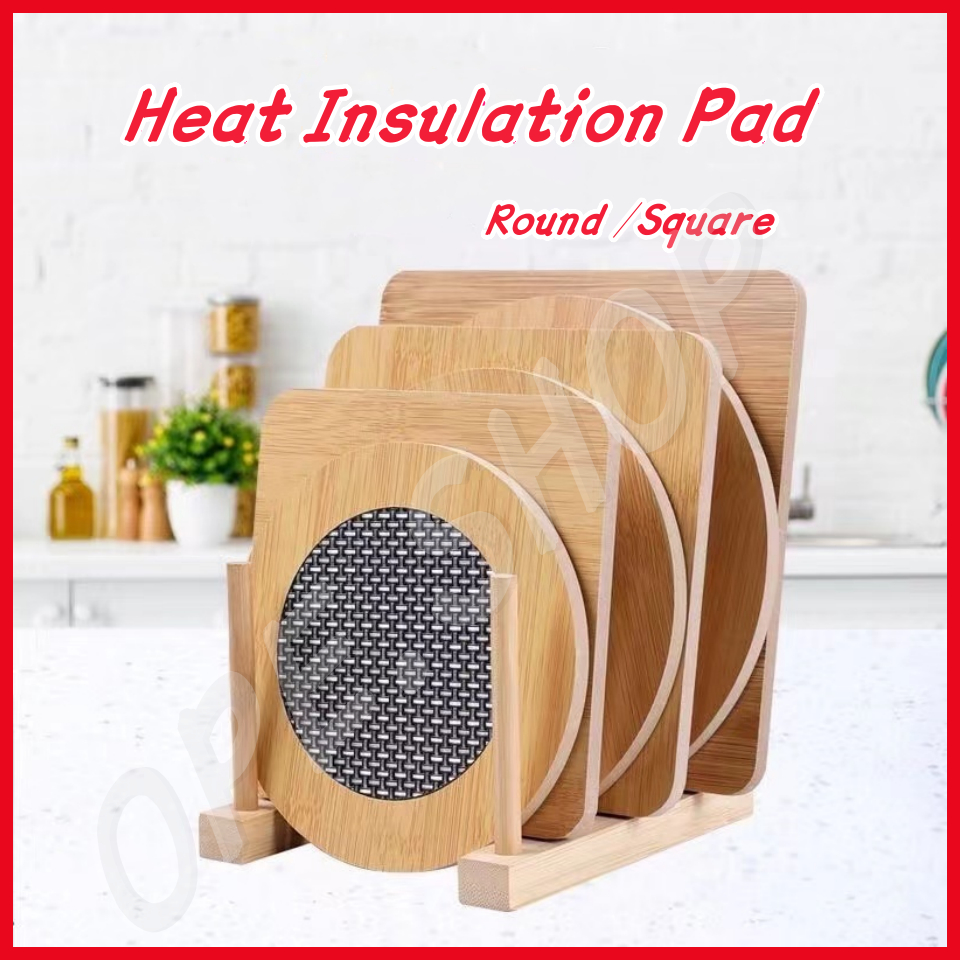 1PCS Wooden Heat Pad Heat Insulation Table Mat Coaster Anti-Slip Pot ...