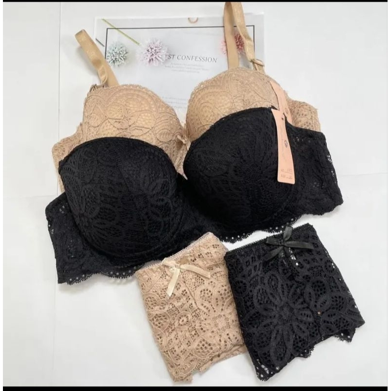 Terno Lace Bra and Panty Sets Strapless Underwired Sexy Lingerie ...