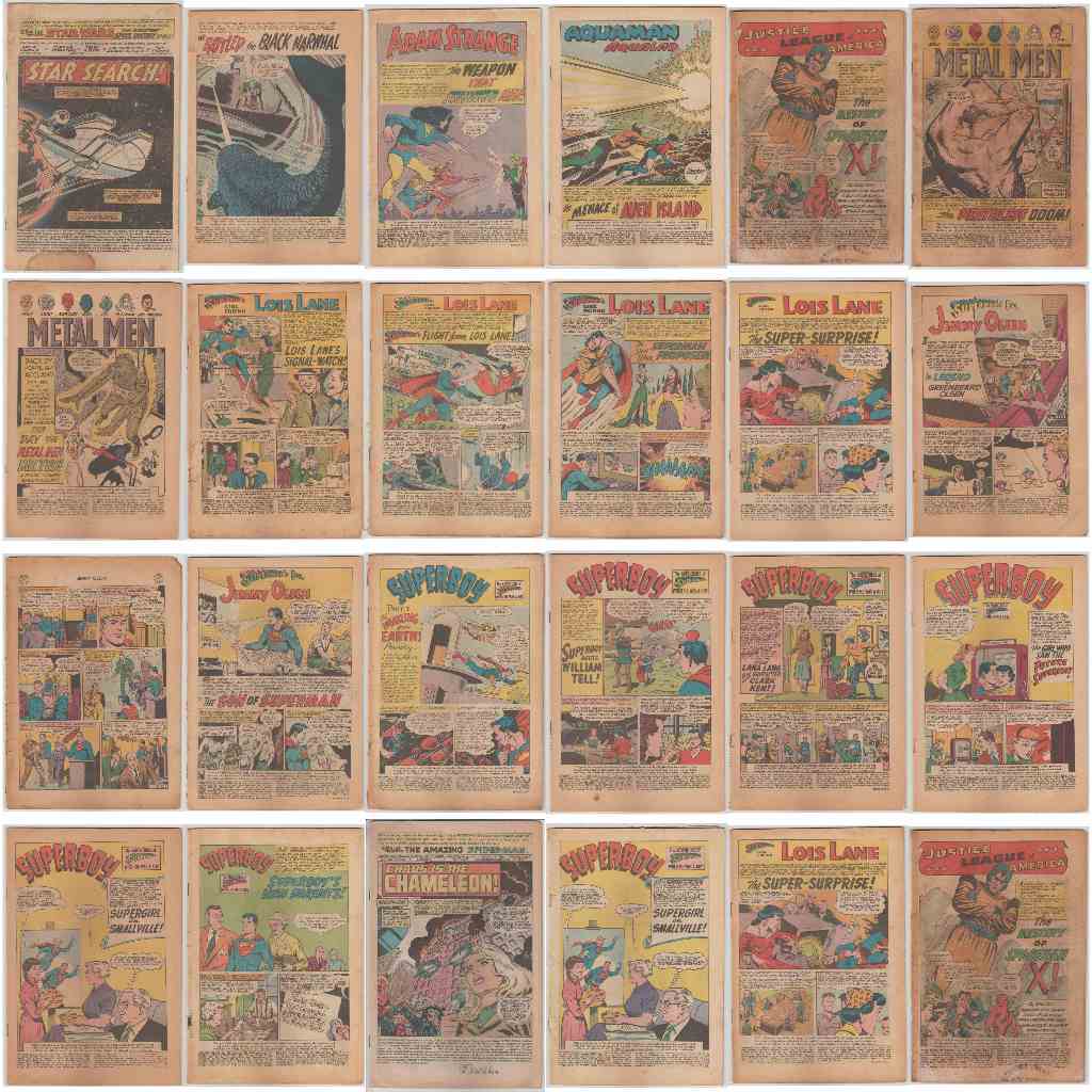 Old coverless DC comics P80-100 (1957-up) Superboy, Justice League of ...