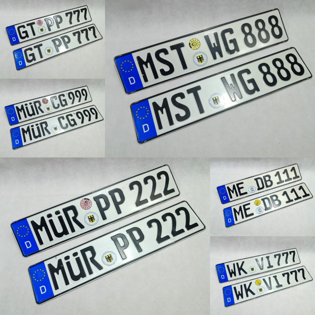 Triple Number Europlates FROM GERMANY - 2 Pcs - VARIOUS Euro Plates in ...