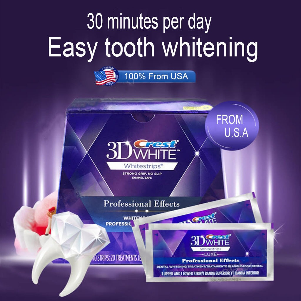 Crest 3D Whitening strips Professional Effects Teeth Whitening Kit（ 20 ...