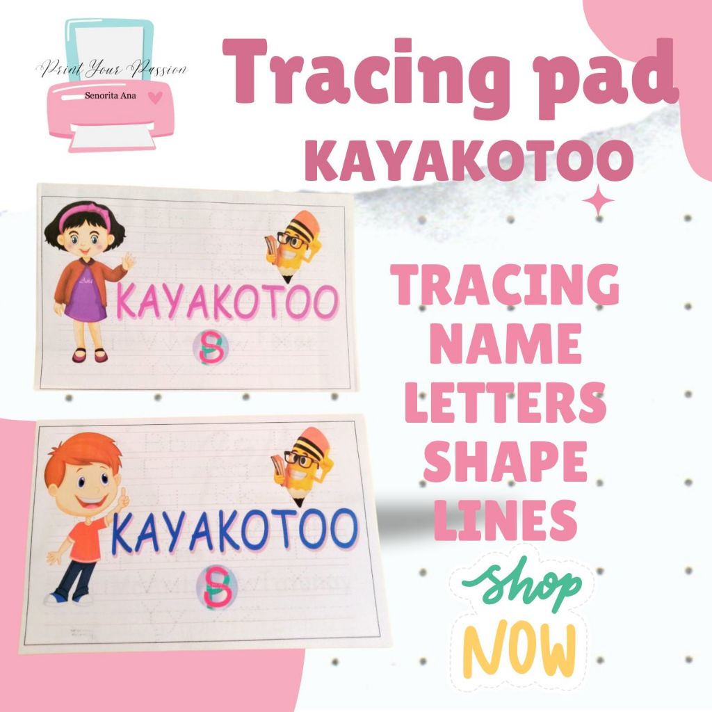 Tracing pad Name number shape lines and letters | Shopee Philippines