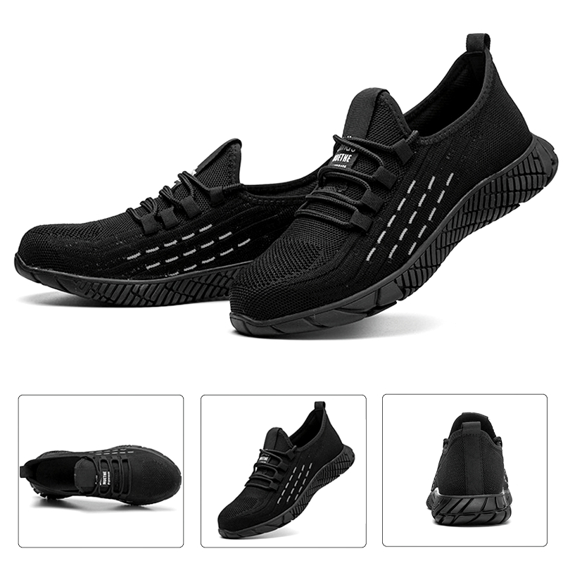 BOWERR Steel toe safety shoes for men, anti smash labor protection work ...
