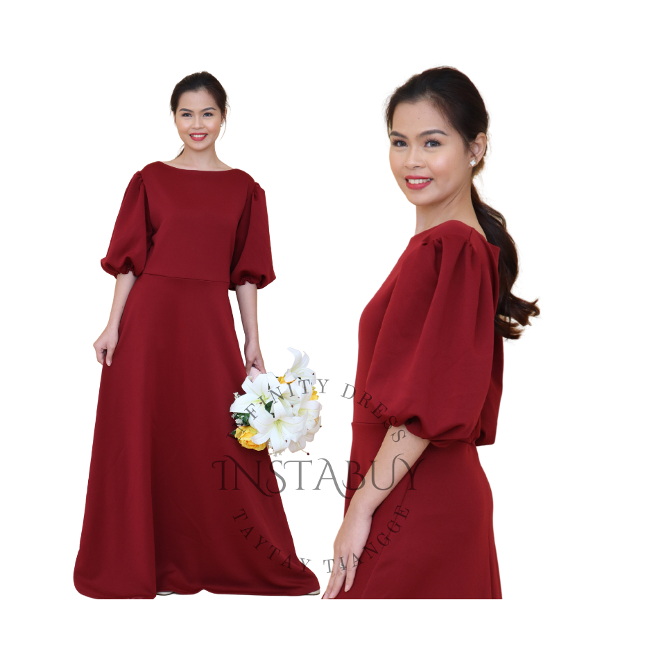 Clara Maria Dress Bridesmaid Dress Choir Dress Boat Neck Dress Puff ...